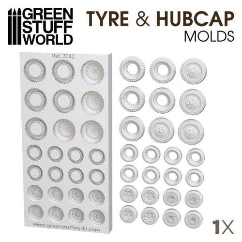 GSW 2042 Silicone molds - Tyres and Hubcaps (forma do odlewów)